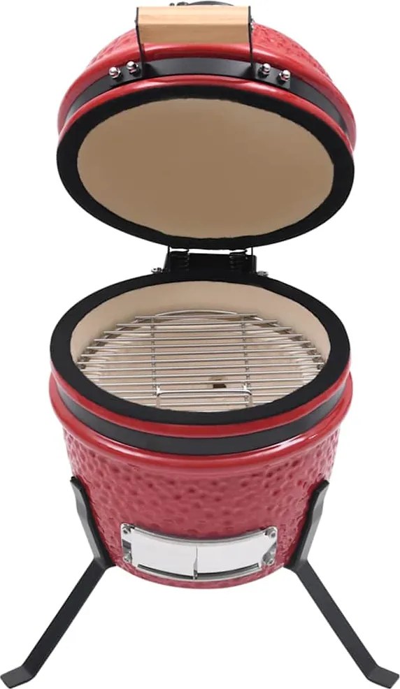 Zahradní gril a udírna 2 v 1 Kamado keramický 56 cm červený 316095