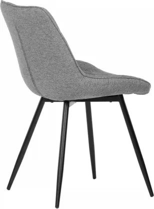 Židle jídelní stříbrná látka nohy černý kov CT-395 SIL2