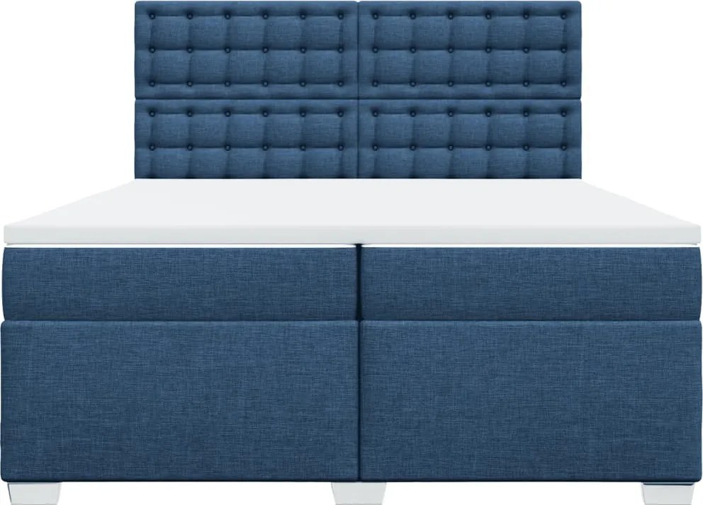 Box spring postel s matrací modrá 200x200 cm textil 3290615