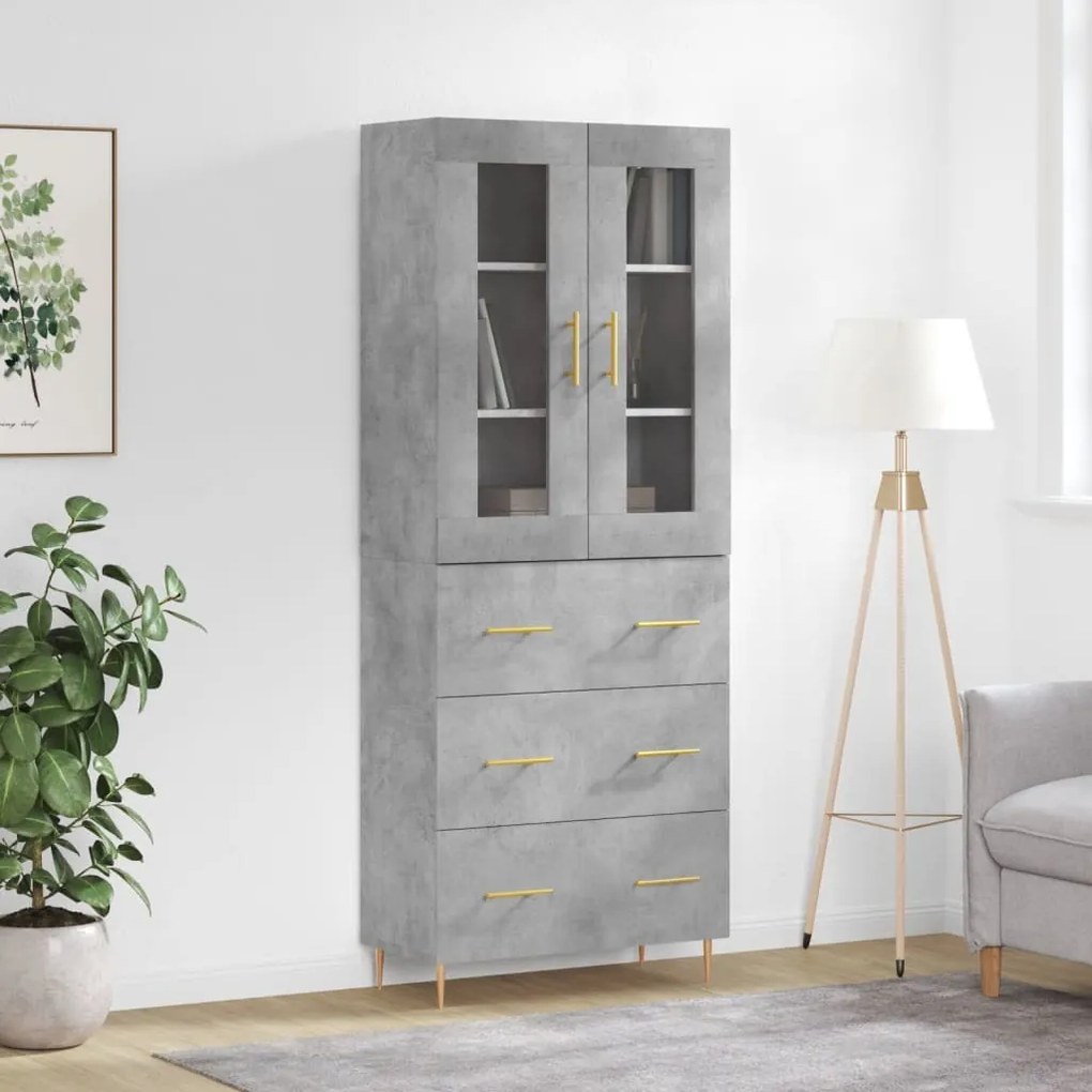 vidaXL Skříň highboard 69,5 x 34 x 180 cm kompozitní dřevo [3198399] Barva: bílá s vysokým leskem