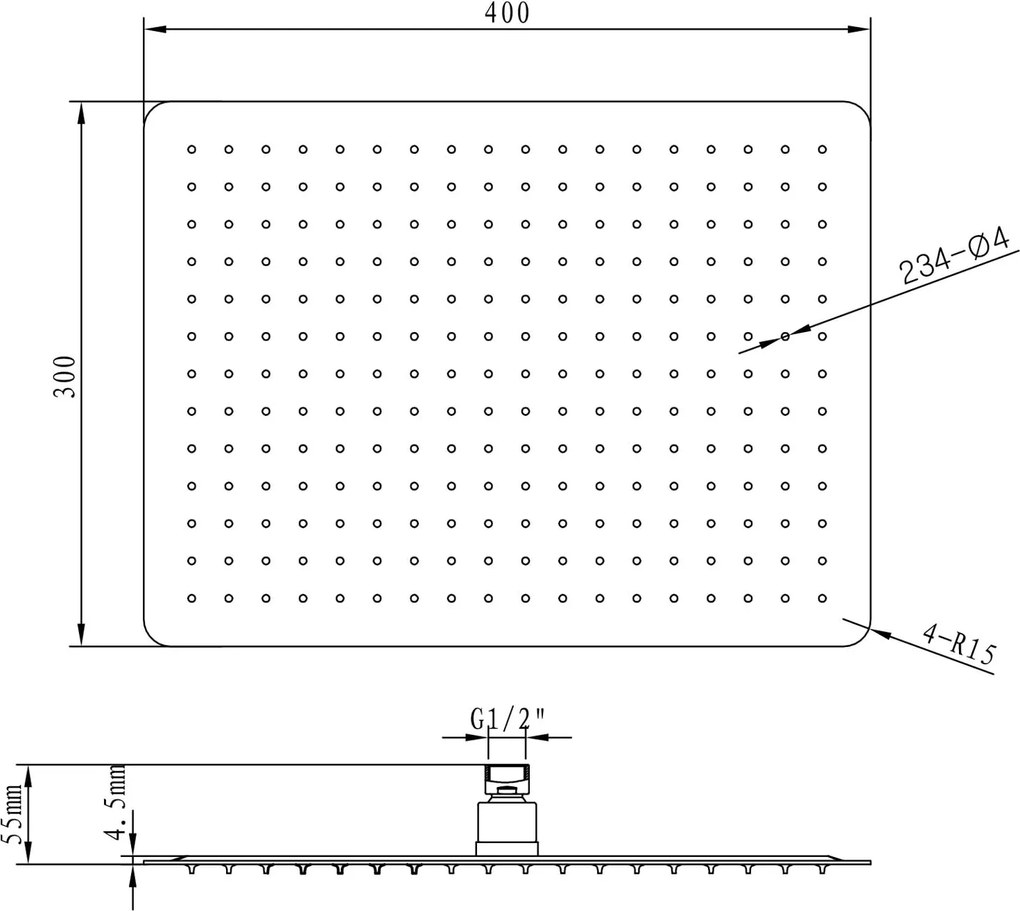 Sapho Slim hlavová sprcha 40 x 30 cm chrom MS585