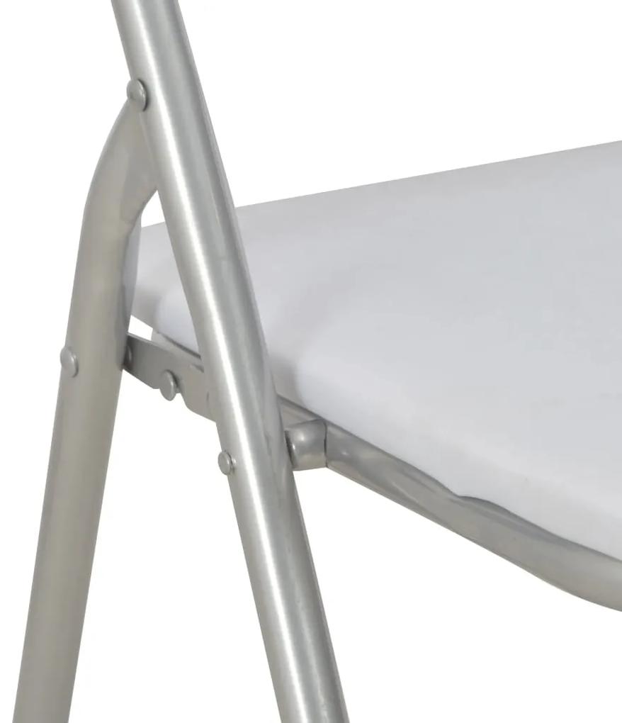 Skládací jídelní židle 6 ks bílé umělá kůže,  284409