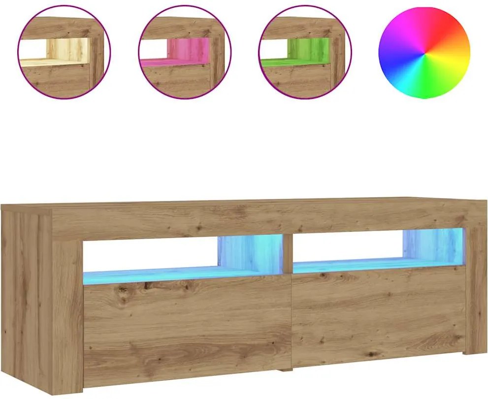 Noční stolky 2 ks s LED osvětlením dub artisan 60 x 35 x 40 cm 3329162