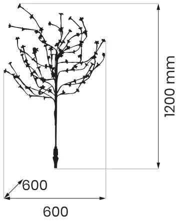 LED RGBW Solární svítidlo TREE LED/0,1W/1,2V 600 mAh IP44 hnědá