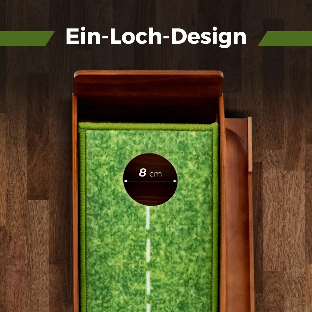 Costway Golfová podložka na patování s 1 jamkou a 3 golfovými míčky a umělým