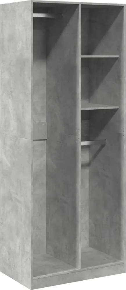 Šatní skříň betonově šedá 80 x 50 x 200 cm kompozitní dřevo 3307759