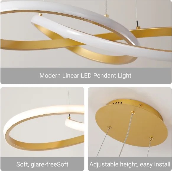 BRILAGI - LED Stmívat. lustr na lanku INFINITY LED/80W/230V 80x80 cm zlatá + DO