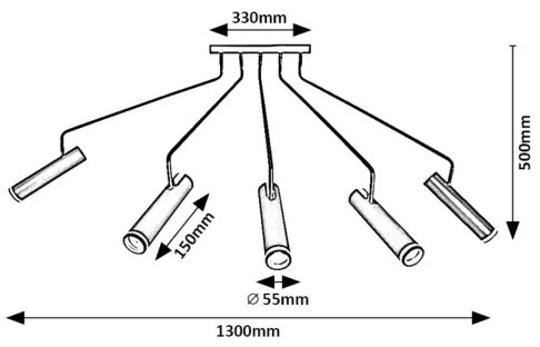 Rabalux 73040 - Přisazený lustr SENOBIA 5xGU10/35W/230V