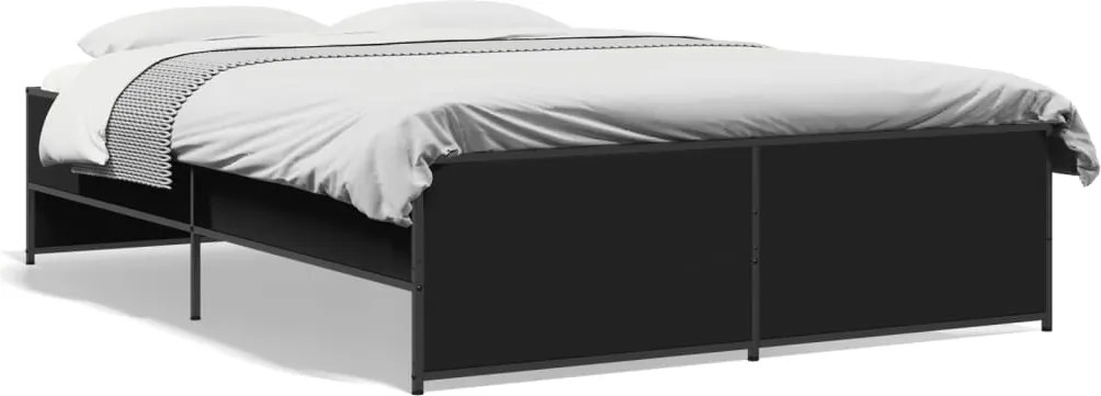 Rám postele černý 120 x 200 cm kompozitní dřevo a kov 3279892