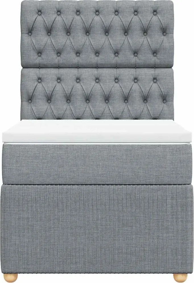 Box spring postel s matrací světle šedá 90x190 cm textil 3291918