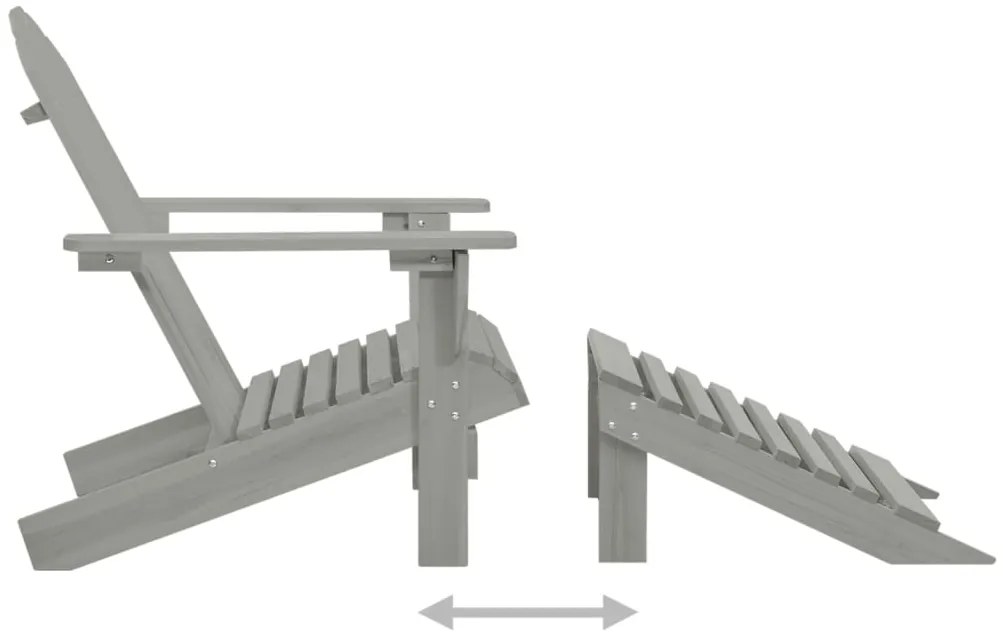 vidaXL Marketos Zahradní židle Adirondack podnožka a stůl masivní jedle šedá
