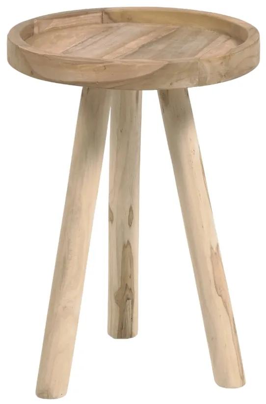 Teakový kulatý odkládací stolek Kave Home Glenda 35 cm