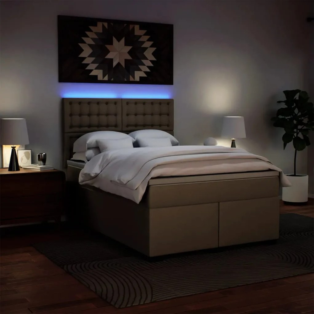 Box spring postel s matrací cappuccino 160x200 cm umělá kůže 3293031