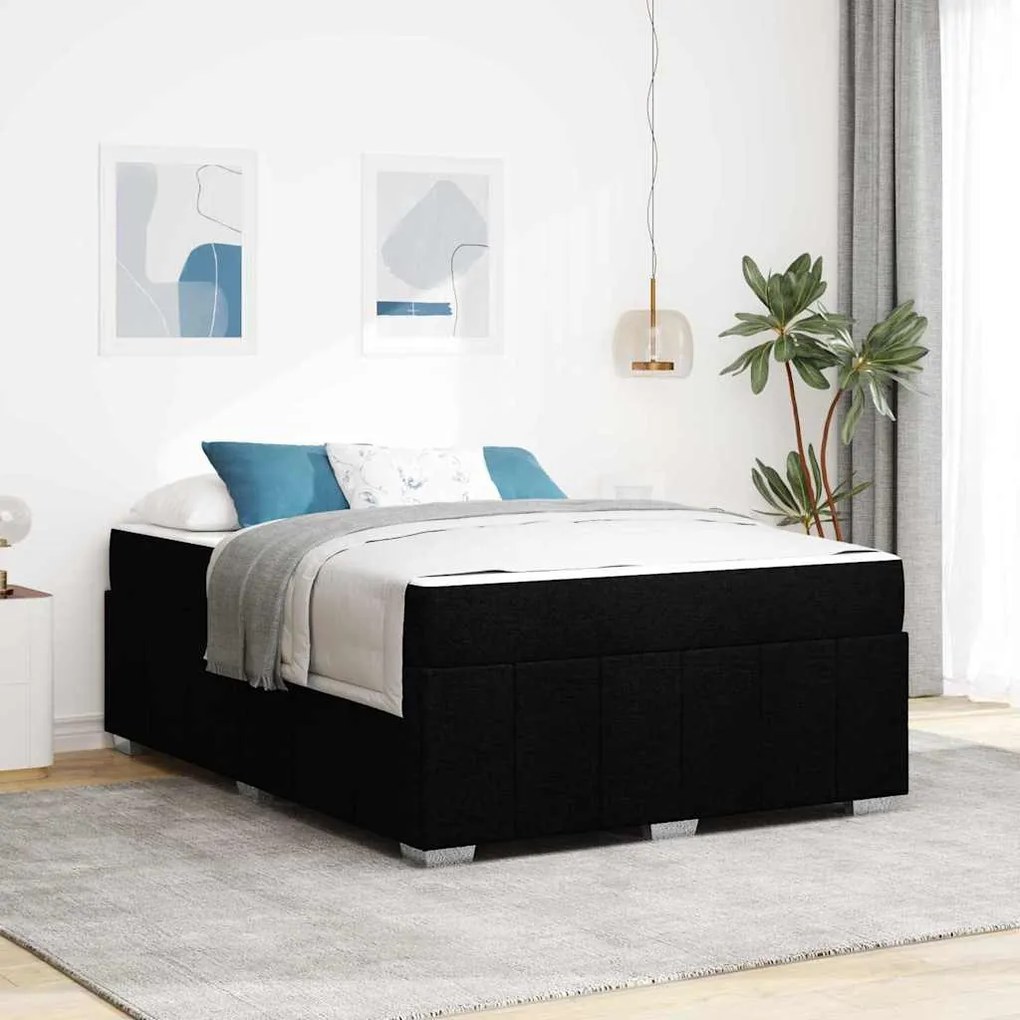 Rám postele s matrací Černá 140 x 200 cm textil 3398288