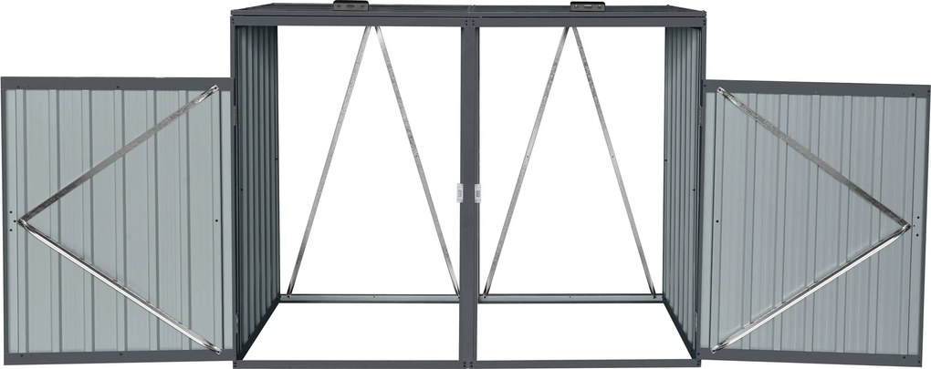 Přístřešek na 2 popelnice BestBerg BBTS-MK2 / 1,3 m² / 160 × 80 × 122 cm / antracit