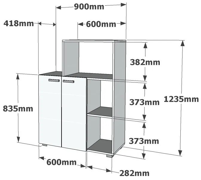 Kuchyňská skřínka PARS 90 cm bílá