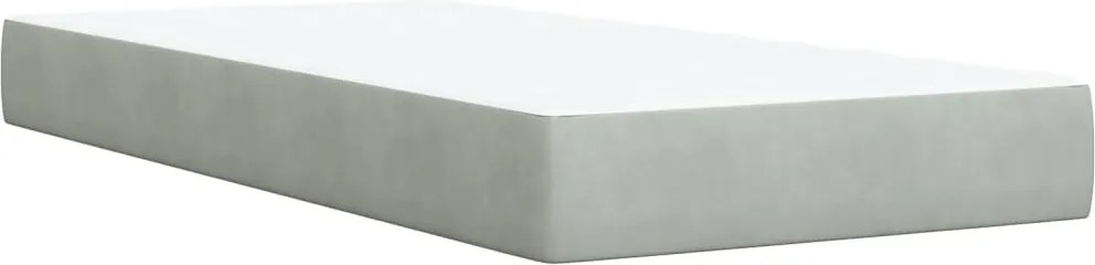 Box spring postel s matrací světle šedá 100x200 cm samet 3290840