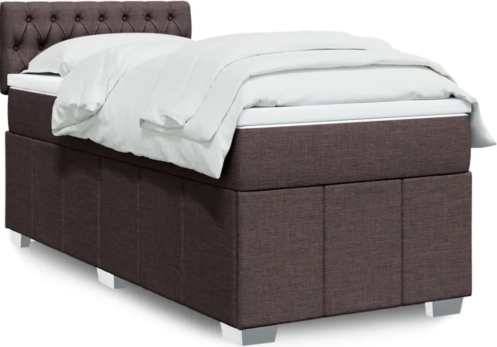 Box spring postel s matrací tmavě hnědá 90x200 cm textil 3289261