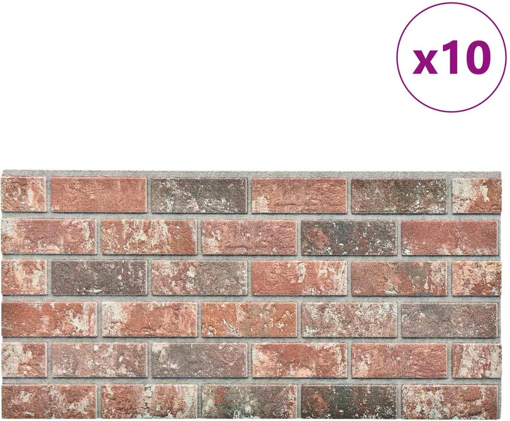 Nástěnné panely 10 ks 100 x 50 cm Tmavě hnědá a šedá EPS pěna 332922