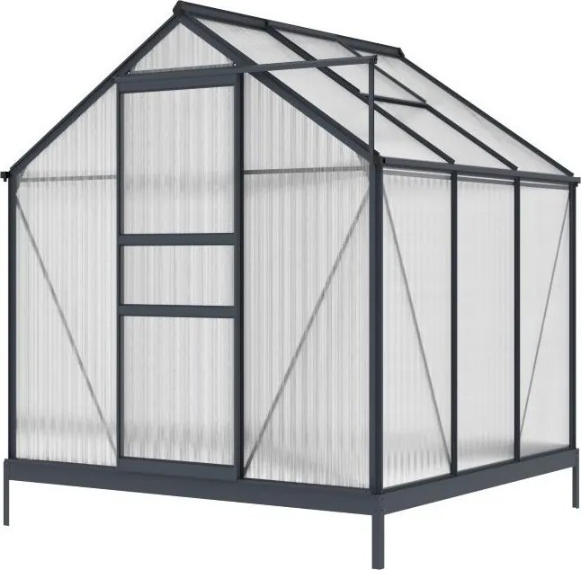 Hliníkový skleník Azalia 1,9 x 1,9 m CoverTech antracitový
