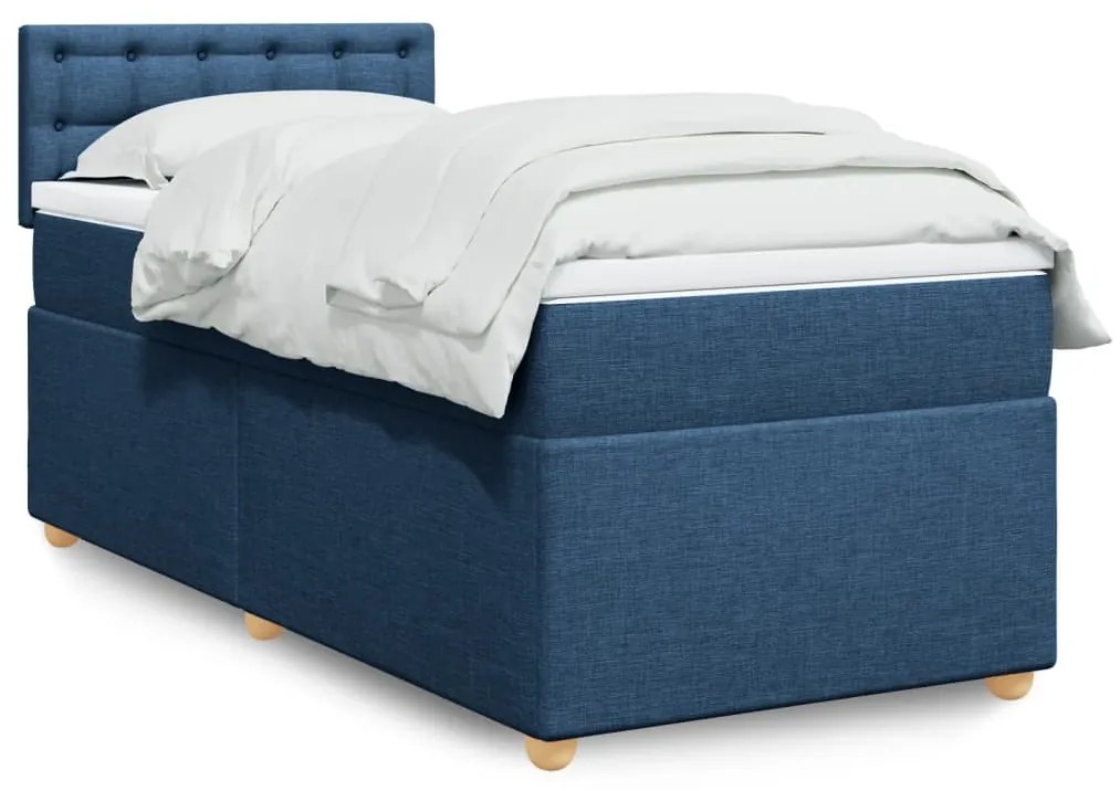 Box spring postel s matrací modrá 80x200 cm textil 3288827