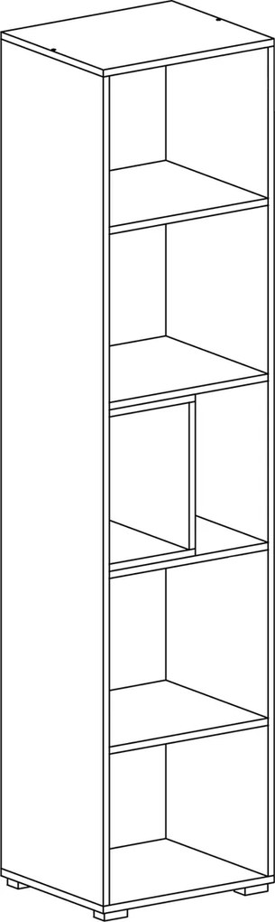 Regál SIGMA SI 5 L/P | policový | 45 cm | UNI provedení | bílá/beton