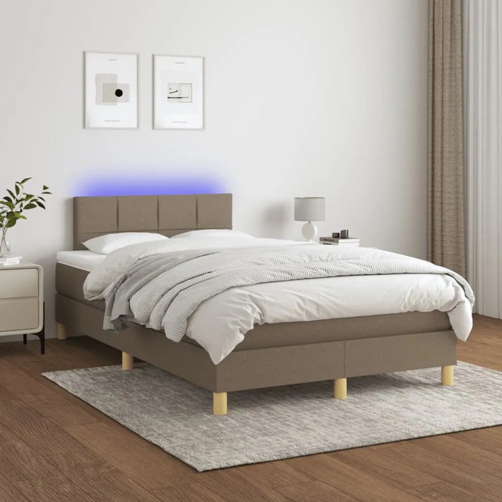 Box spring postel s matrací a LED taupe 120x190 cm textil 3270092
