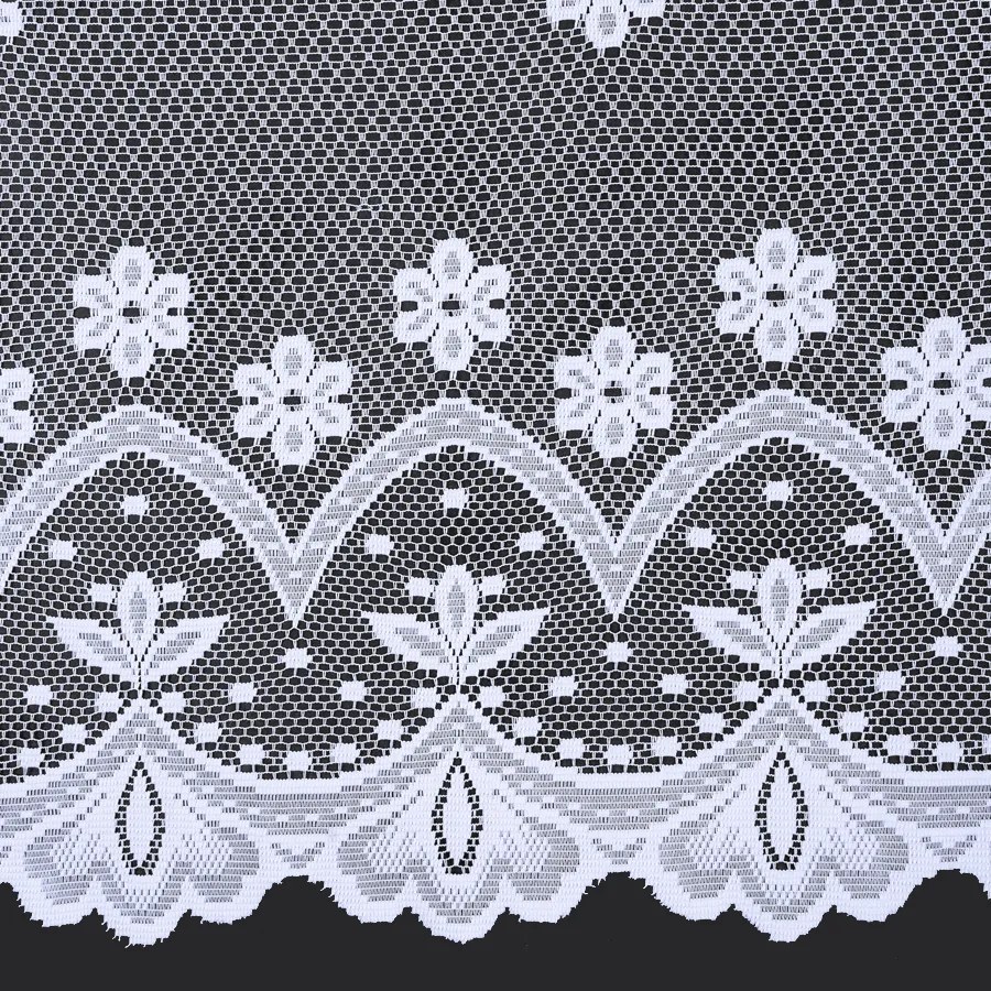Dekorační oblouková krátká záclona na žabky FLORENTYNA 160 bílá 330x160 cm MyBestHome