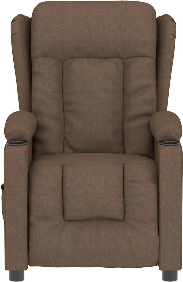 Elektrické polohovací křeslo hnědé textil 3098781