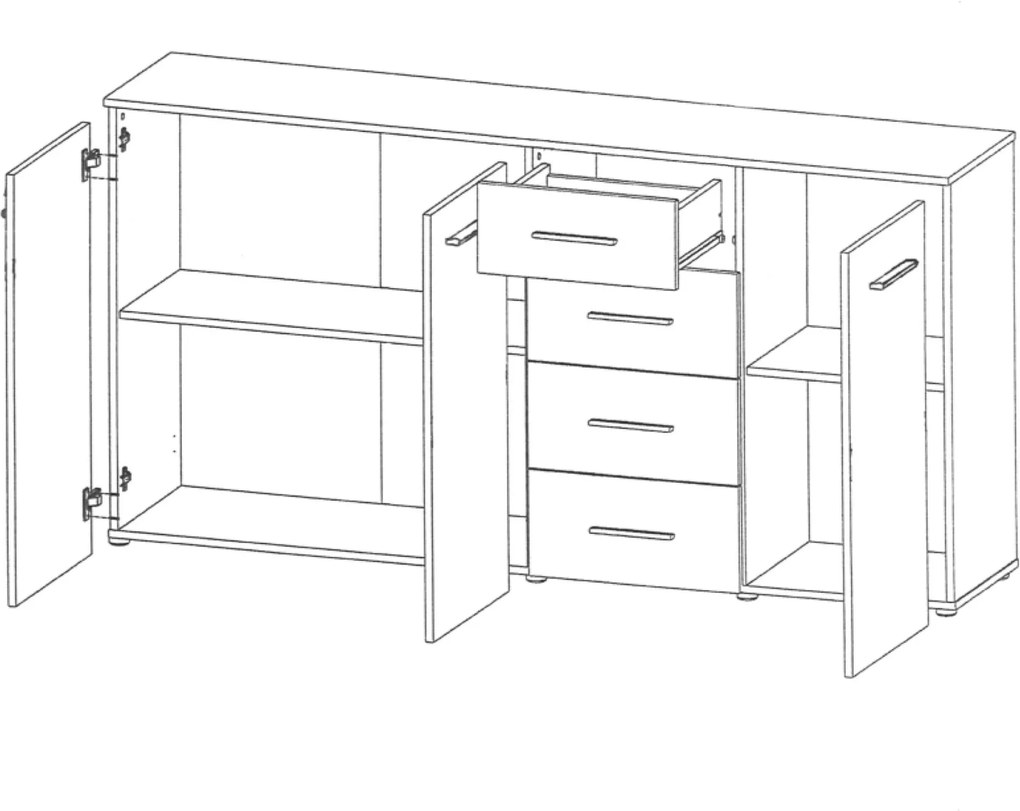 Sconto Komoda ALVA 05 bílá/dub canyon