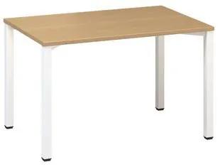 Alfa Office  Konferenční stůl Alfa 420 s bílým podnožím, 120 x 80 x 74,2 cm, rovné provedení, dezén buk