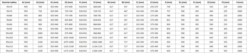Mexen Mist-H L Duo, 2-křídlý ​​sprchový kout 95 x 100 cm, čiré sklo, zlatý lesklý profil, 8A5L-095L-100P-50-00