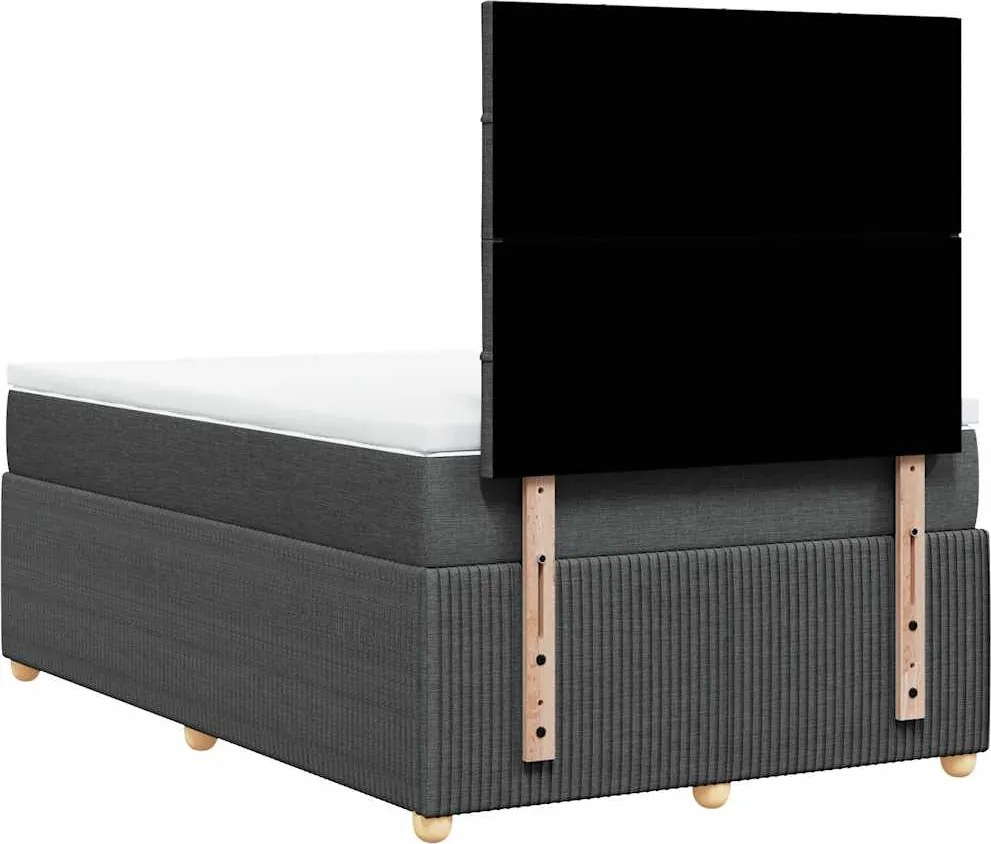 Box spring postel s matrací tmavě šedá 120x190 cm textil 3291996