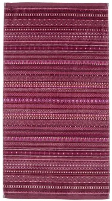 Pip Studio Geometric bavlněný froté ručník tmavě růžový 55x100 cm