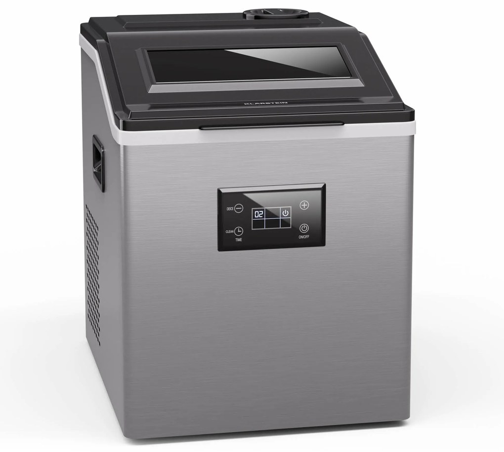 Klarstein FrostMaster, výrobník ledu, 40 kg kostek ledu za den, nerezové pouzdro, LED displej, včetně naběračky na led