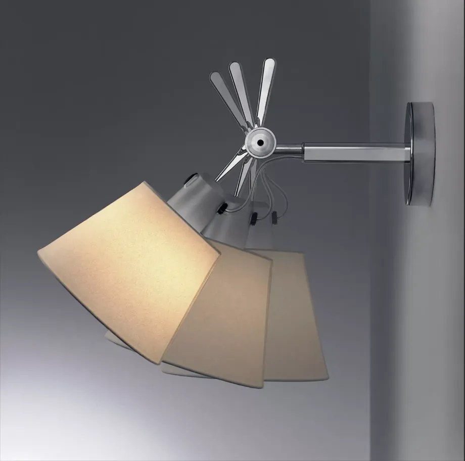 Artemide 1184010A+0372050A Tolomeo parete diffusore 24, nástěnné designové svítidlo s vypínačem a pergamenovým stínítkem, 1x70W, prům. 24cm