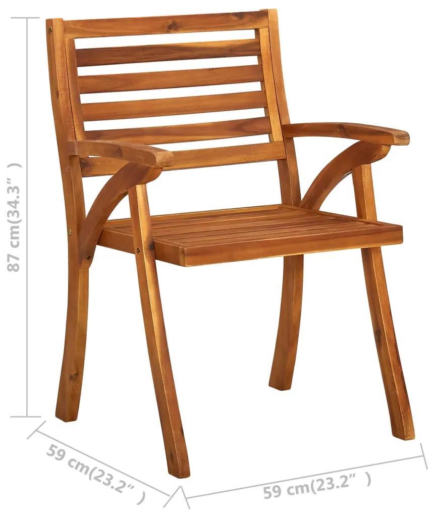 Zahradní jídelní židle s poduškami 3 ks masivní akáciové dřevo,  3060826