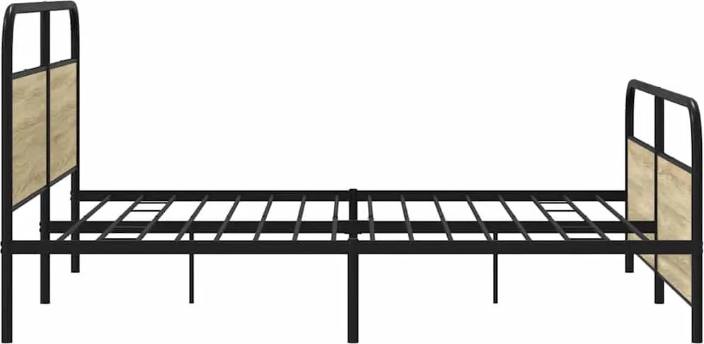 Kovový rám postele bez matrace dub sonoma 193 x 203 cm 3318654