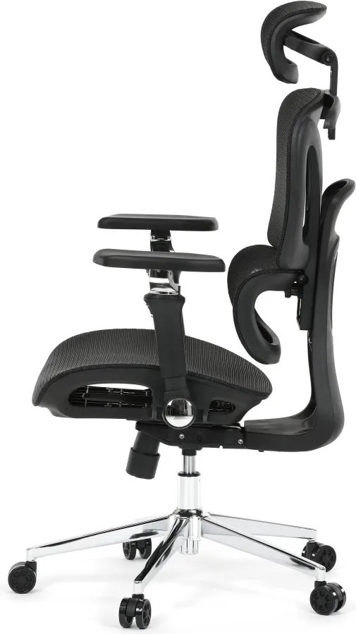Kancelářská ergonomická židle PORTE — síťovina, černá