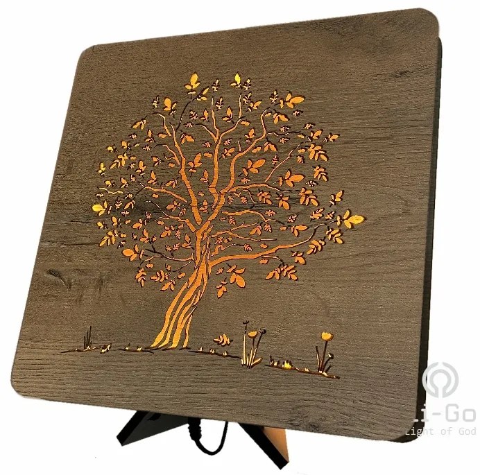 Li-Go "Ořešák" lampa 31x31cm provedení povrchu: ořech