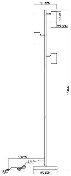 Globo 57911SS - Stojací lampa ROBBY 3xGU10/5W/230V šedá