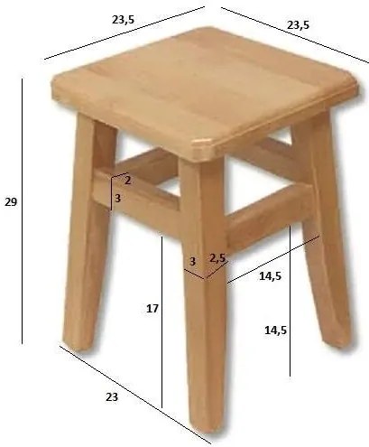 Drewmax KT251 dřevěná taburetka masiv buk