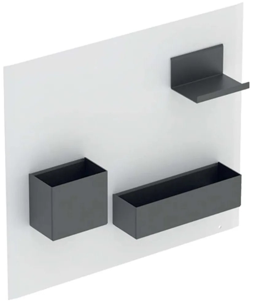 Geberit - Magnetická tabule s přihrádkami, 45x39 cm, matná bílá/matná láva 500.649.01.2
