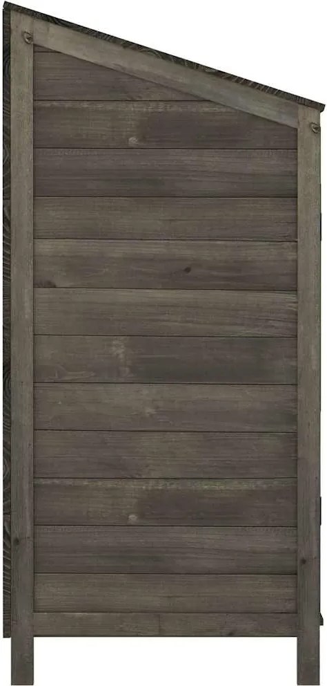 Zahradní kůlna antracitová 102x52x112 cm masivní jedlové dřevo 152184