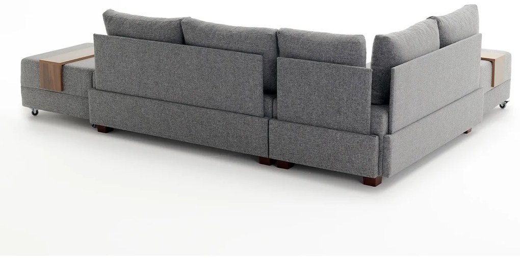 Designová rohová sedačka Ramesha 280 cm šedá - levá