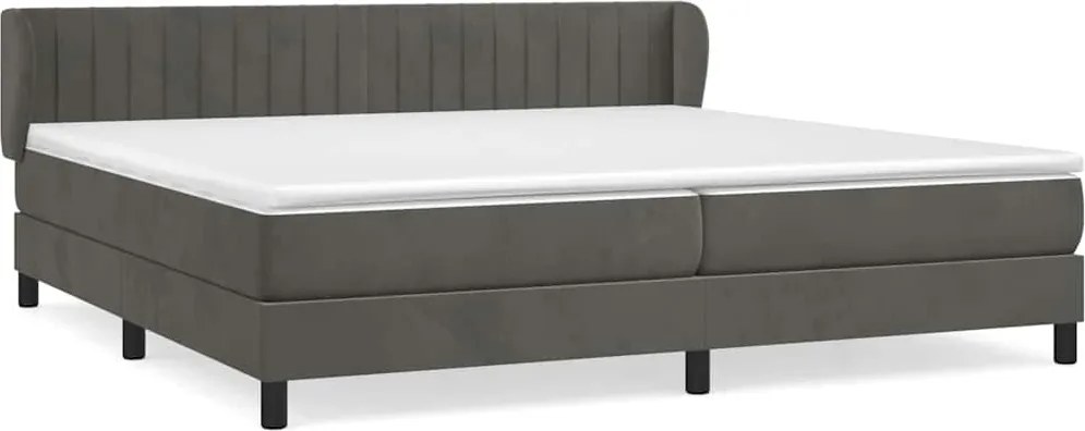 Box spring postel s matrací tmavě šedá 200x200 cm samet 3127632