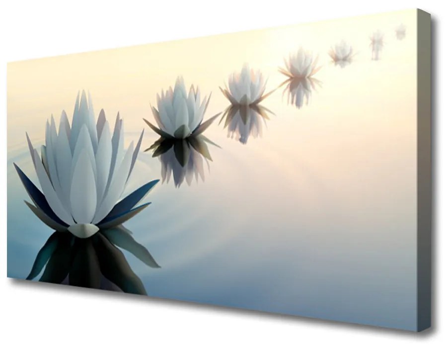 Obraz na plátně Vodní Lilie Bílý Leknín 125x50 cm