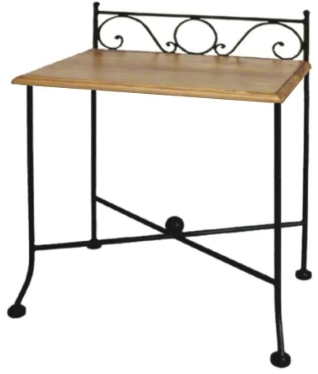 Kovaný noční stolek s masivní deskou ROMANTIC 0420C