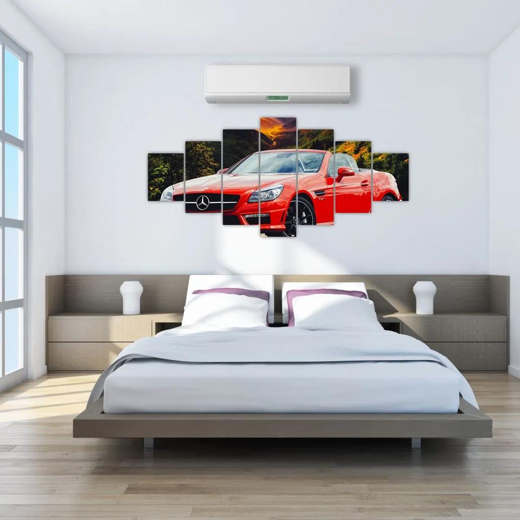 Obraz - červený Mercedes (210x100 cm)