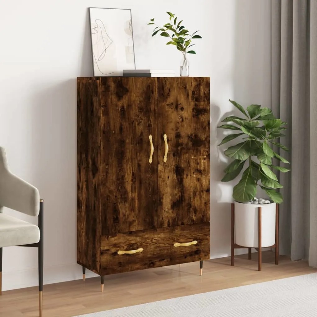 vidaXL Skříň highboard 69,5 x 31 x 115 cm kompozitní dřevo [828212] Barva: bílá s vysokým leskem